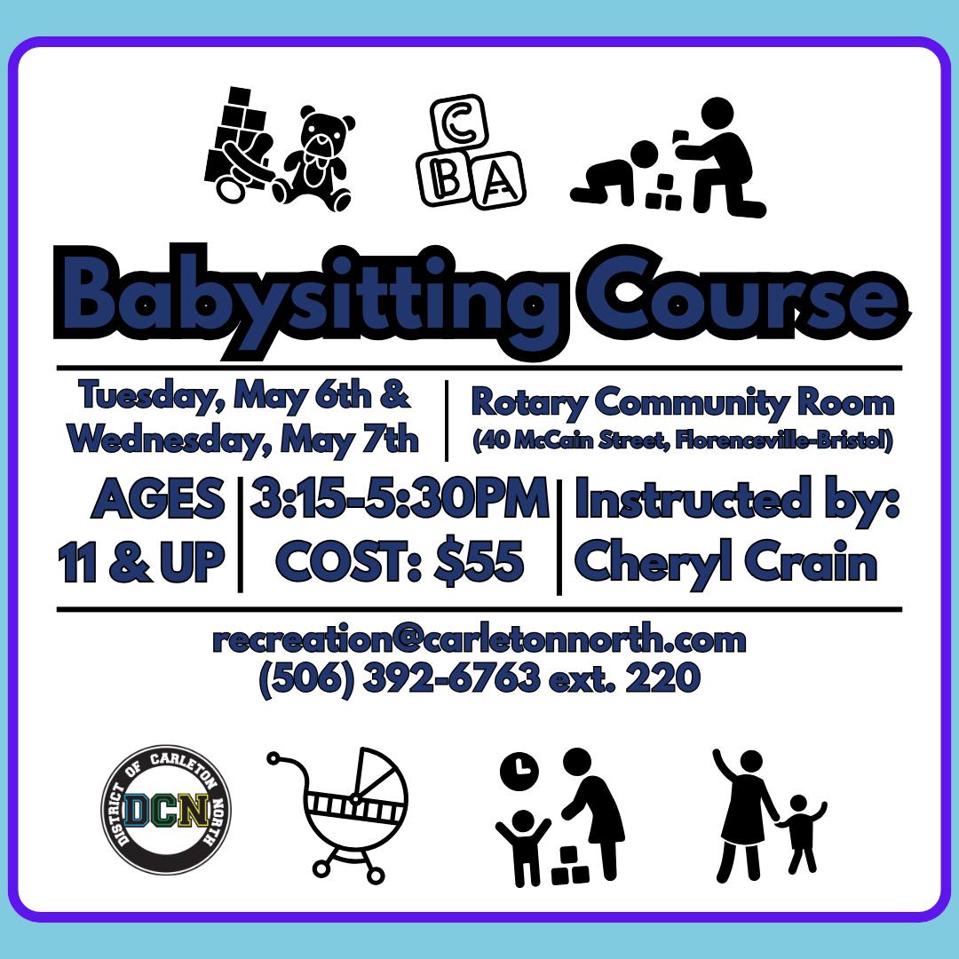 Babysitting Course: DCN Recreation Department | District of Carleton North