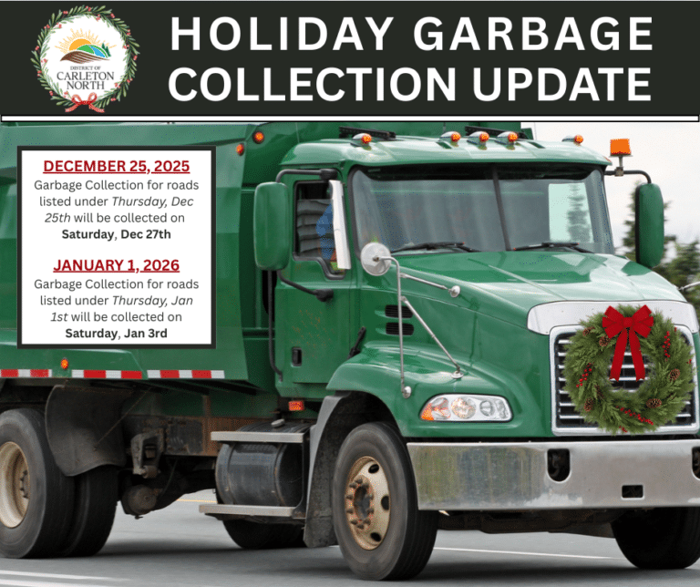 Holiday Garbage Collection Update | District of Carleton North